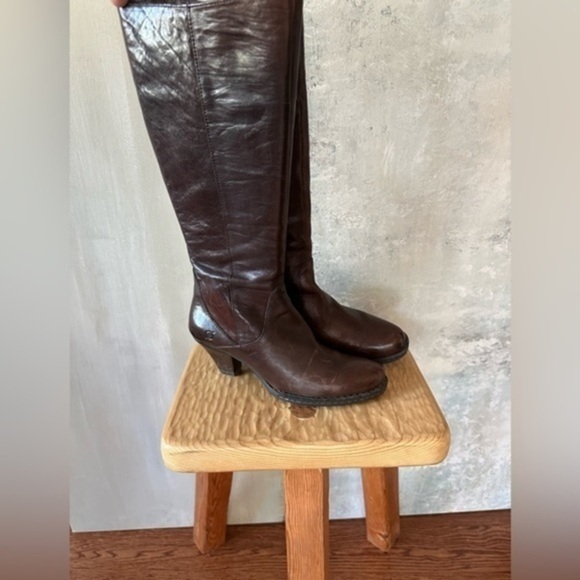 Born | Shoes | Born Chestnut Brown Leather Tall Heeled Boots 8 | Poshmark